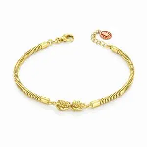 UNALOE Purelei Double Rose Vermeil Snake Chain Bracelet In Sterling Silver - Gold