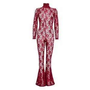 SARAH REGENSBURGER Lace Queen Catsuit - Red