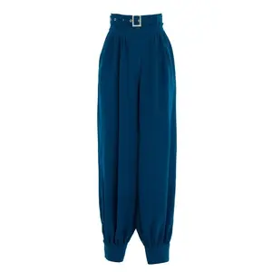 JULIA ALLERT Belted High-waist Balloon-leg Pants - Blue