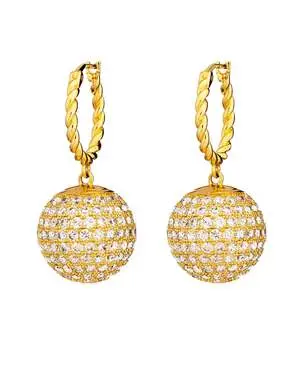 CRYSTALS AND CO Gold Twist Ball Earrings - Yellow