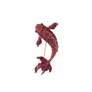 CHANEL JOAN ELKAYAM Large Koi Fish Crystal Brooch - Red