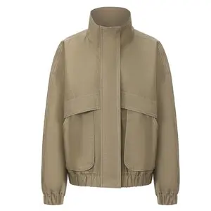FRONT ROW SHOP Weekend Flight Parachute Jacket - Green
