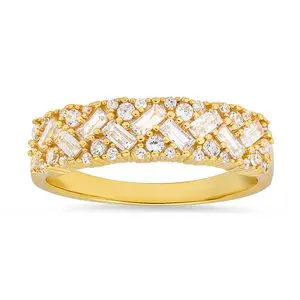 KYLIE HARPER Multi Cut Diamond Cz Band Ring - Gold