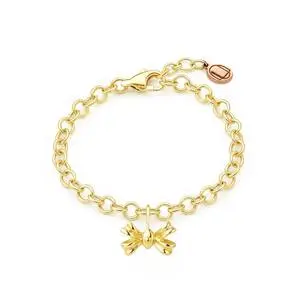 UNALOE 18k Vermeil Puffed Bow Charm Bracelet - Gold