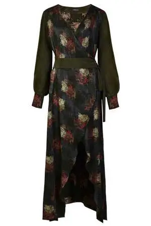 SARVIN Long-sleeve Wrap Dress