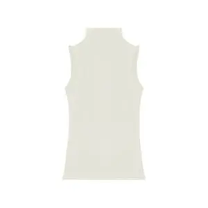 RAVE ON TREND Neutrals Sleeveles Turtleneck In Cream - White