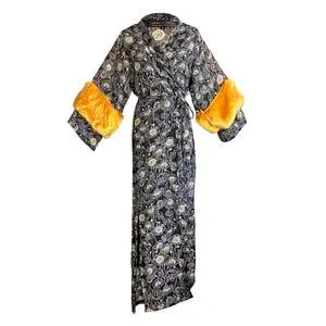 JENNAFER GRACE Marlene Wrap Dress In Golden Dandelion - Black