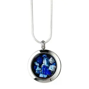MY LITTLE NATURE Silver / Blue Lapis Lazuli Gemstone Necklace September Bithstone - Silver/blue