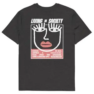 ANCHOR & CREW Heather Six Living In Society Editions Organic Cotton T-shirt - Black