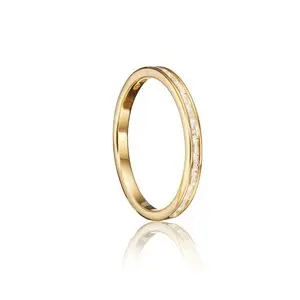 LILY & ROO Baguette Diamond Style Eternity Ring - Gold