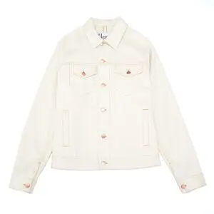 HEGARTY Denim Jacket In Ecru Selvedge - White
