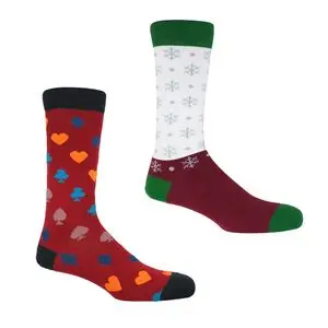 PEPER HAROW - MADE IN ENGLAND Royal Flush & Snowflake White Socks Bundle - Red