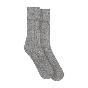 PAUL JAMES KNITWEAR Alpaca Kenilworth Lounge Socks Pearl - Grey