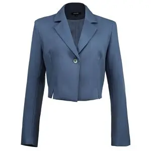 SMART AND JOY Crop Tailor Jacket - Blue