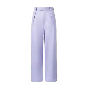 LITA COUTURE Wide-leg Trousers In Linen - Purple