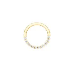 ZOHREH Diamond Pavé Daith Hoop 9k