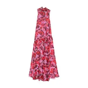 NIZA Sleeveless Halter-neck Maxi Dress
