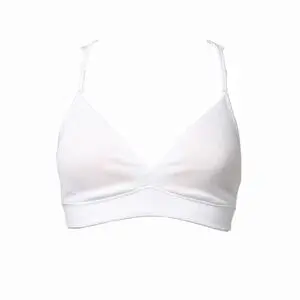 AROMATIQUE Wireless Cotton Bralette With Leavers Lace - White