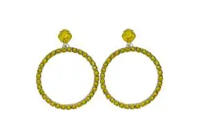 VICKISARGE The Medium Hoop Earrings In Platinum Pierced - Yellow