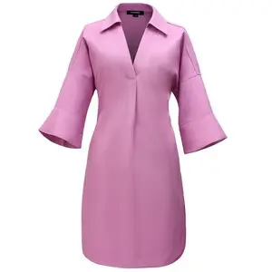SMART AND JOY Cotton Minimalist Shirt Dress - Pink