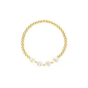 OLIVIA LE Love Pearl Beaded Bracelet - Gold