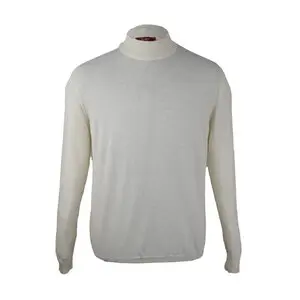 DAVID WEJ Neutrals Dennis Wool Mock Turtle Neck Jumper Off - White
