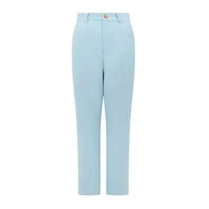 SOUR FIGS Medallion Button Tailored Cigarette Trousers In Powder
