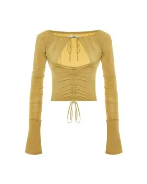 MAISON SEL Gathered Top In Celestial - Yellow