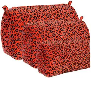 CYC Velvet Leopard Three Piece Travel Set - Orange