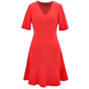 SMART AND JOY Minimalist Trapeze Jersey Dress - Red