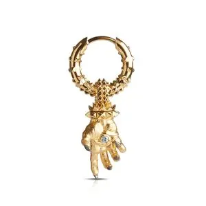 KASUN LONDON Hand Of The Protector Earrings March Aquamarine Vermeil - Gold