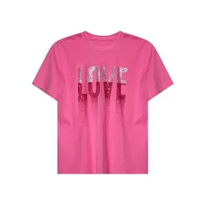 MIRACLES MANIFESTER Love Rhinestoned T-shirt - Pink
