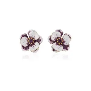 MILOU JEWELRY Viola Flower Earrings - Purple