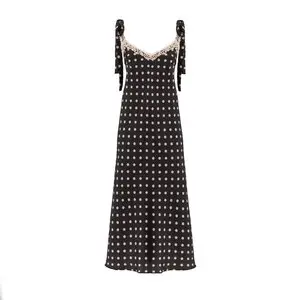 GEORGETTE Luna Dots Midi Dress - Black