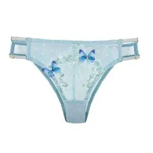 EMPRESS MIMI Madame X Lace Brief With Butterfly Detail - Blue
