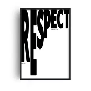 FANCLUB Respect Typography Retro Music Giclée Art Print - Black