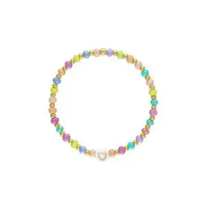 OLIVIA LE Rainbow Heart Bead Bracelet - Yellow