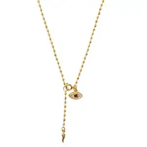 ALEXIE OF ATHENS Alexie Of Athens Protection Evil Eye Bead Lariat Gold