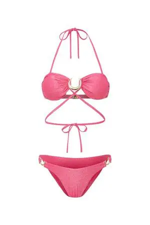LUNA B Two-piece Lily Bikini – Metallic - Pink