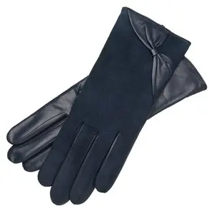 1861 GLOVE MANUFACTORY Vittoria Suede Leather Gloves In Navy - Blue