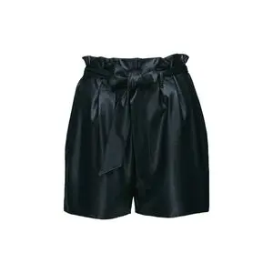 Commando Faux Leather Paperbag Short, Slg453