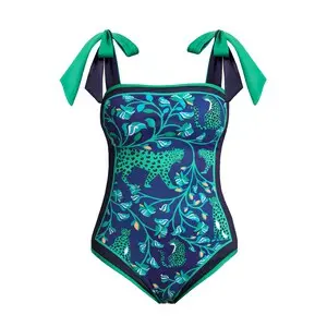 JESSIE ZHAO NEW YORK Green / Blue Green Wonderland Reversible One-piece Swimsuit - Green/blue