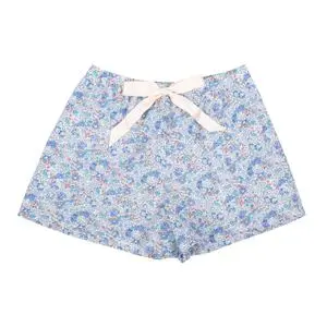 LE COLONEL White / Blue Liberty Claire Aude Pyjama Shorts - White/blue