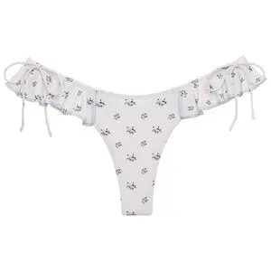MONTCE Heidi Floral Uno Ruffle Bows Bikini Bottom - White