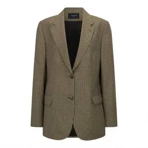 TRIONA Houndstooth Neasa Oversized Blazer - Green