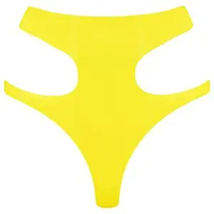 ELISSA POPPY Latex Cut Out Thong - Yellow