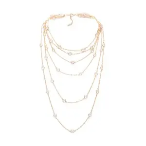 Saachi Glass Multi Layer Necklace - Gold