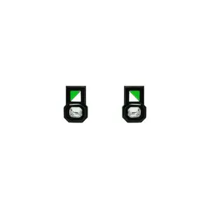 GISSA BICALHO Handmade Acrylic Earring P Deco Octogonal Cut Stone - Green
