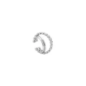 VANCHI Vina Crystal Bezel Ear Cuff - Silver