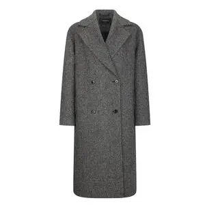 TRIONA Black / Grey Black & White Ciara Oversized Coat - Black/grey